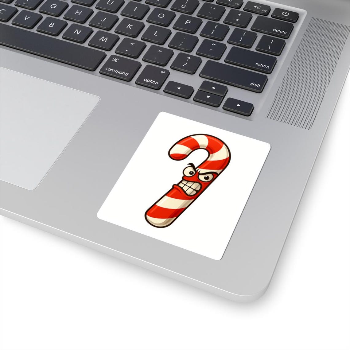 Angry Christmas Ornament Sticker Kiss-cut | Candy Cane Ornament Decal ...