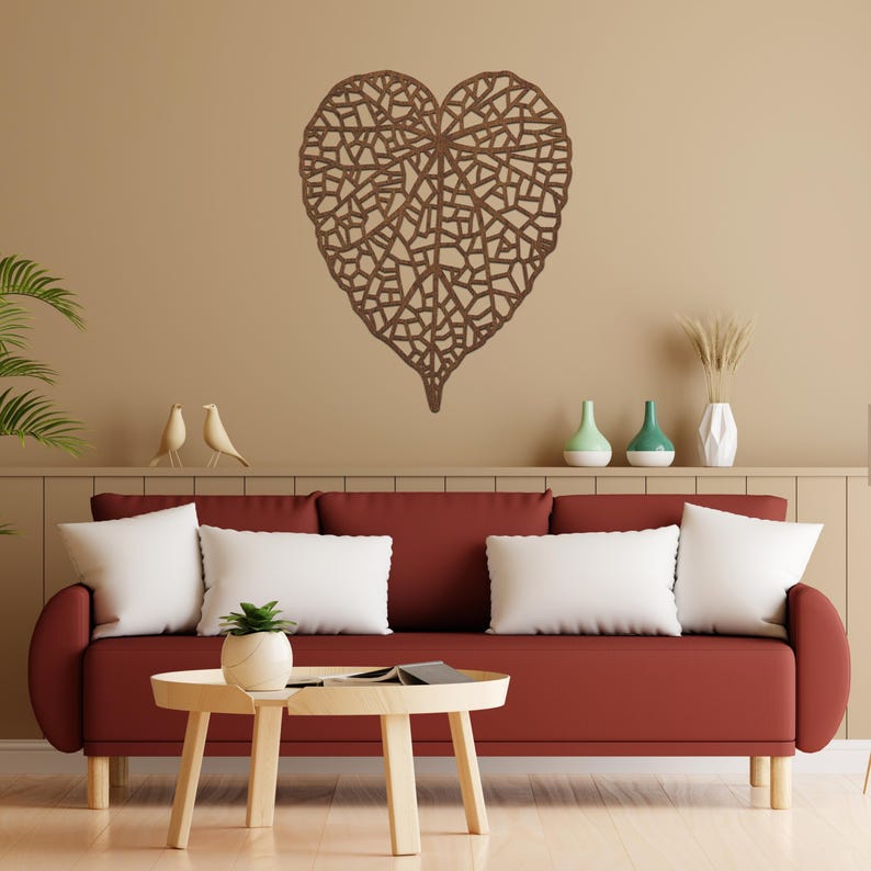 Leaf Wall Art Wood, Large Wooden Leaf Wall Art, Leaf Wall Wood Hanging ...