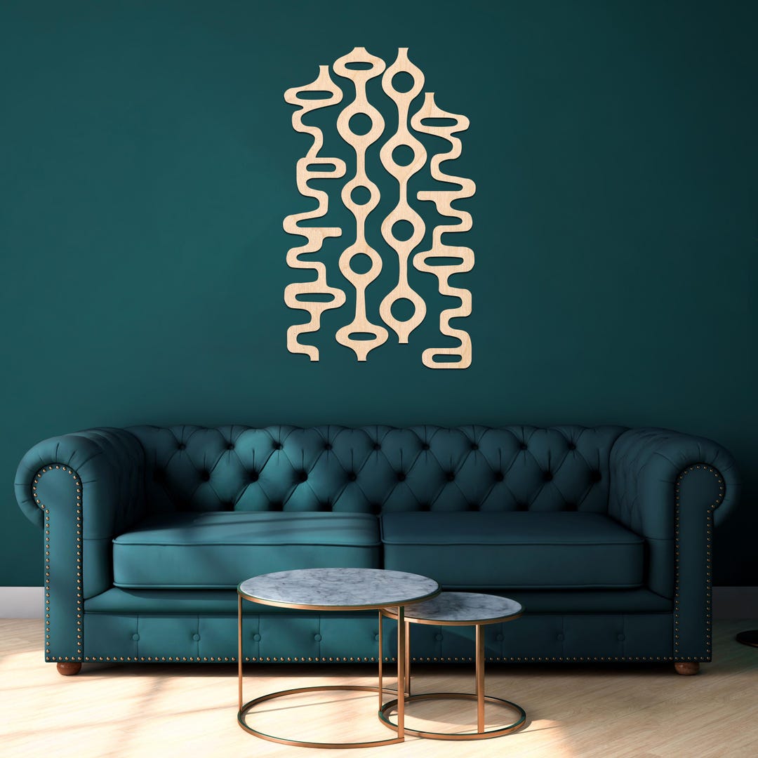 Retro 70s Wooden Wall Art, 4 Panel Mid-century Modern Decor, Retro Wood ...