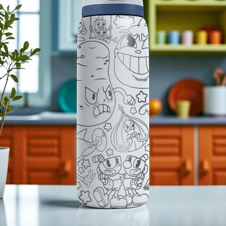 Engraved Cartoon Tumbler – Owala Water Bottle With Fun Characters ...