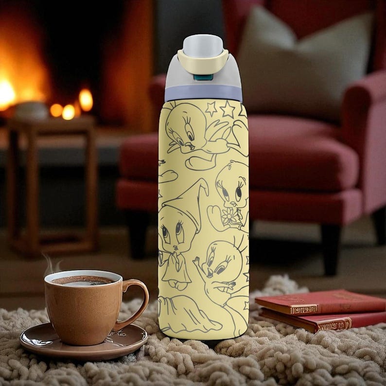 Tweety Bird Owala Bottle – Cute Engraved Yellow Looney Tunes Water ...