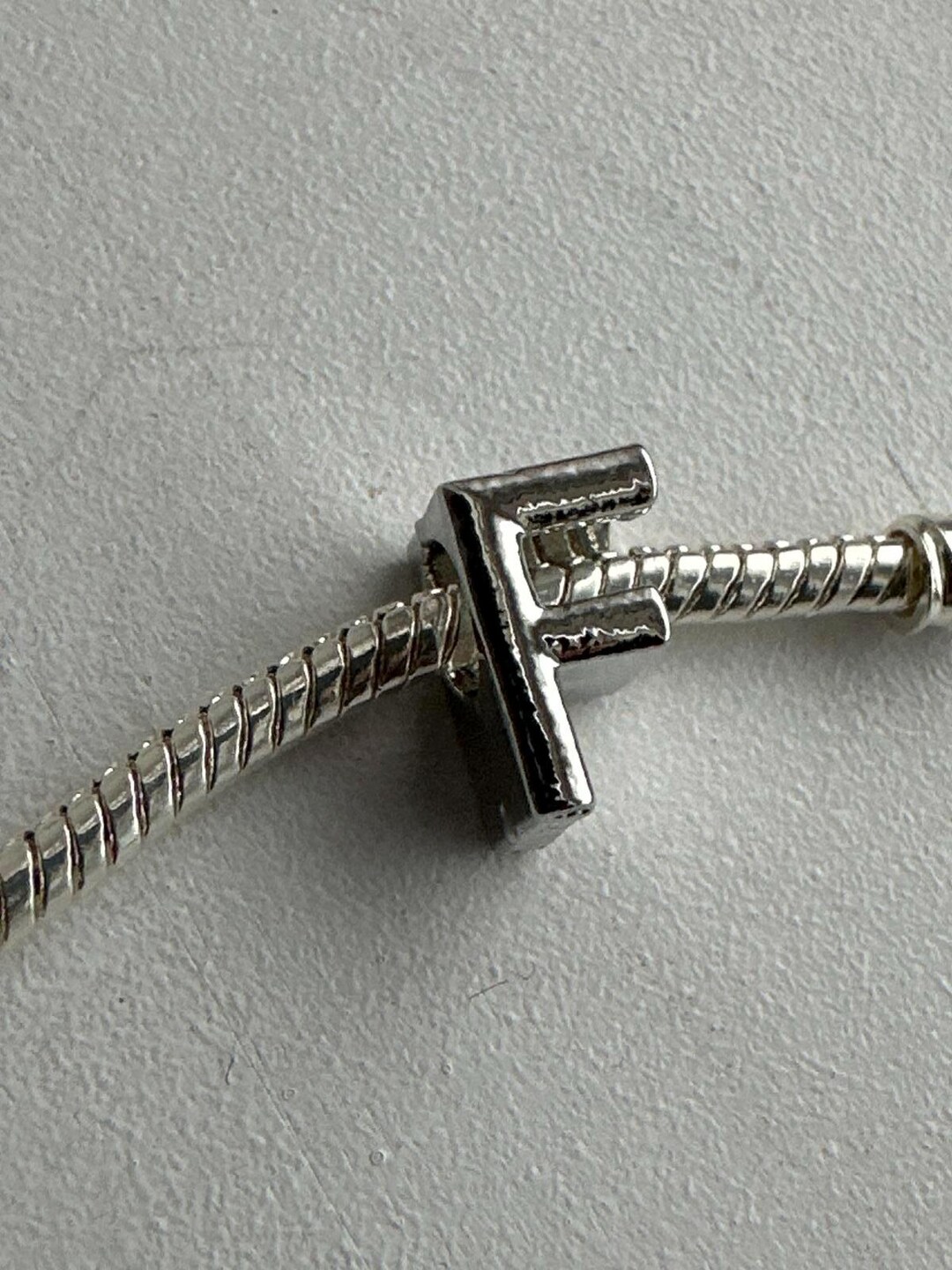 Letter F Silver Bracelet Charm - Etsy
