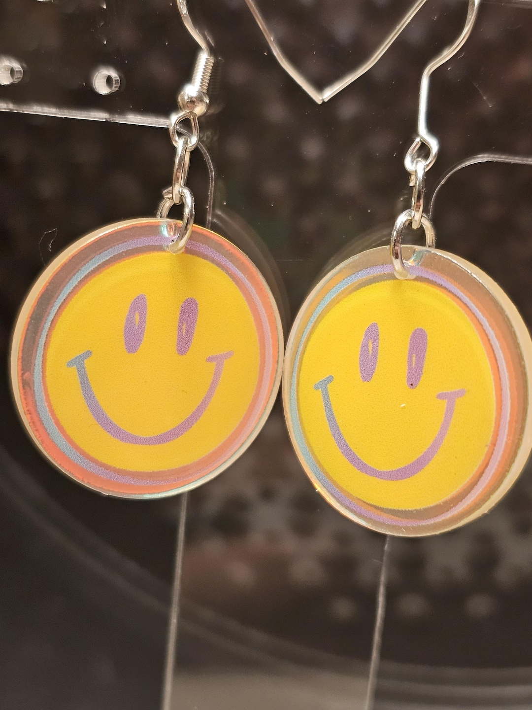 Iridescent Acrylic Smiley Faces - Etsy