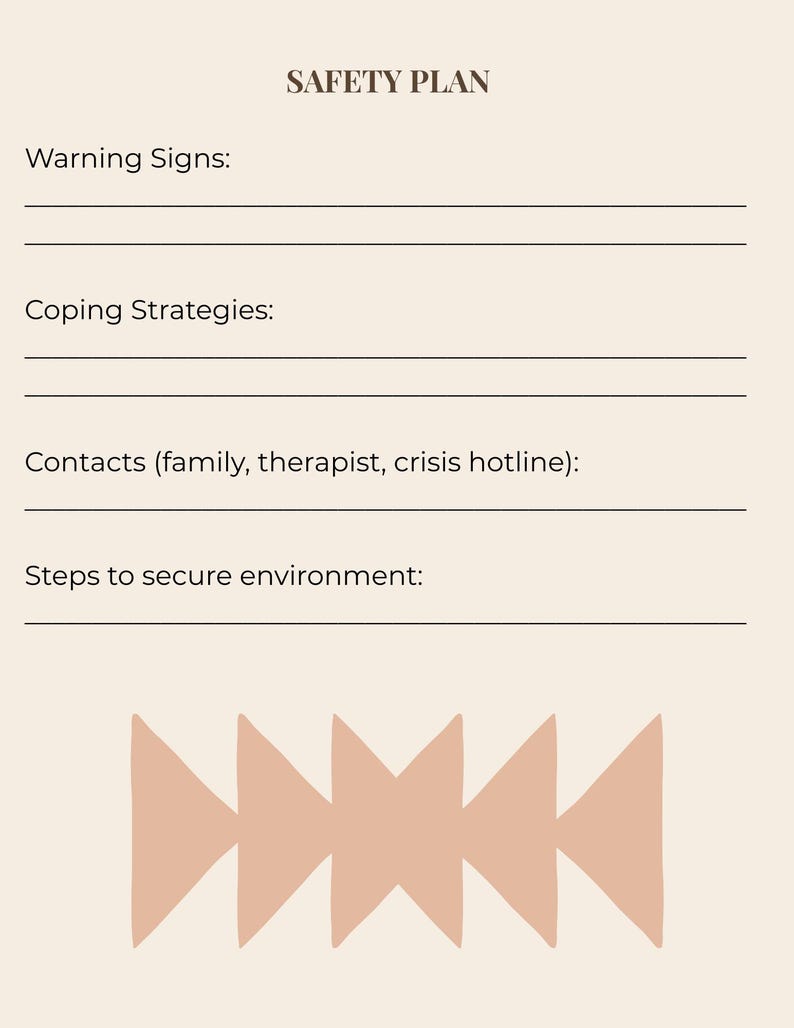 Crisis Assessment Form | Social Work Template - Etsy