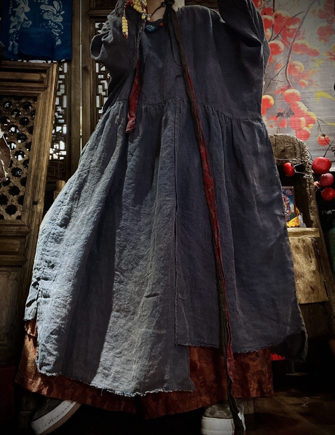 Spring Autumn Linen Dresses for Women, Loose Linen Dresses, Women Long ...