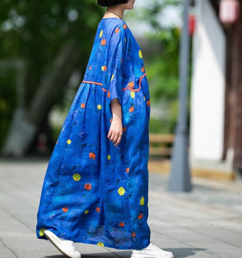 Womens Linen Maxi Dress Loose Fitting Dresses Prom Dress | Etsy