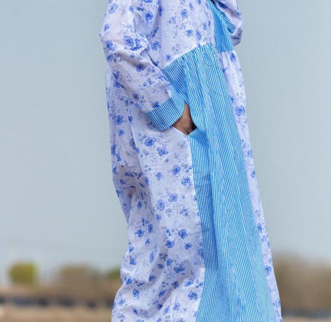 Womens Cotton Long Dresses Large Size Dresses Longsleeve | Etsy