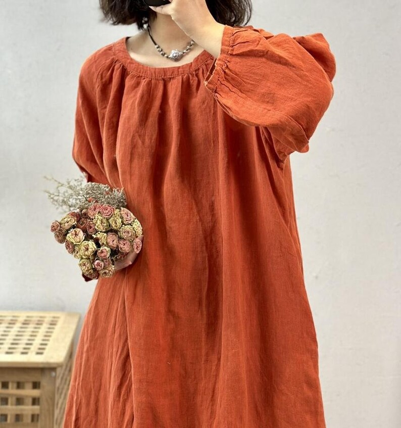Womens Long Linen Dress Loose Linen Dress Linen Robes Women - Etsy