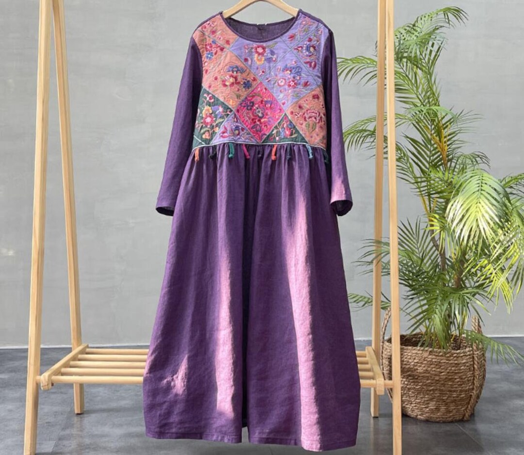 Loose Fitting Linen Dresses Women Long Dresses Long Sleeve - Etsy