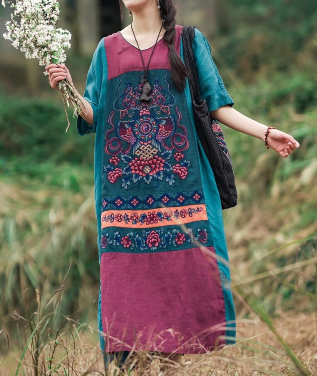 Summer Linen Dress Linen Long Dress Linen Dress With Pockets - Etsy