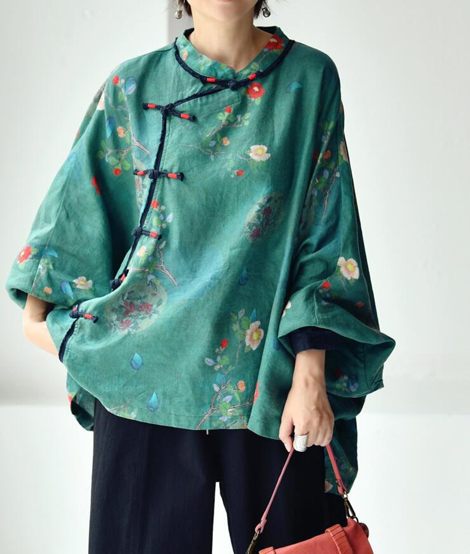 Women Linen Blouse Long Sleeved Shirt Green Linen Top - Etsy
