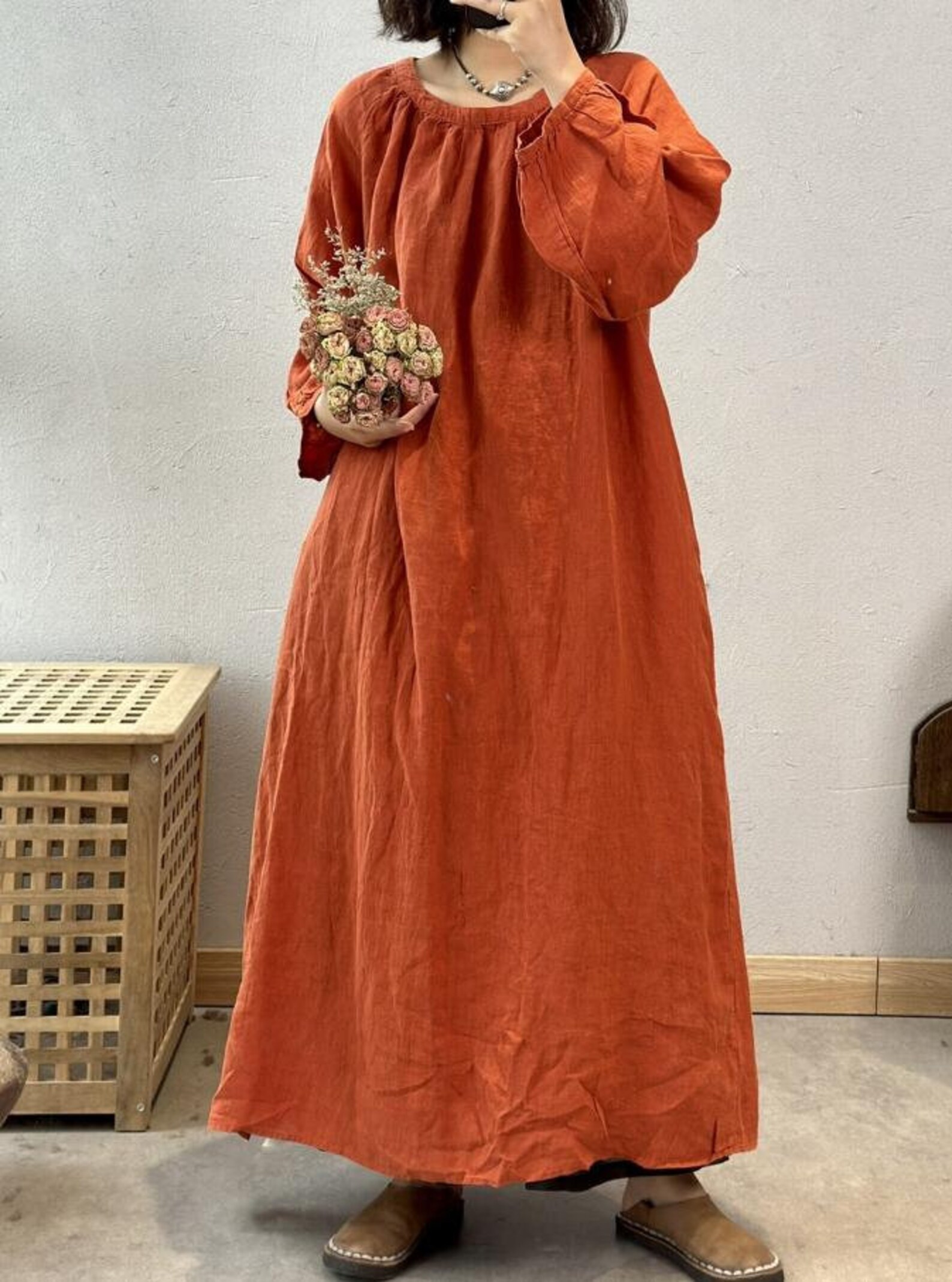 Womens Long Linen Dress Loose Linen Dress Linen Robes Women - Etsy