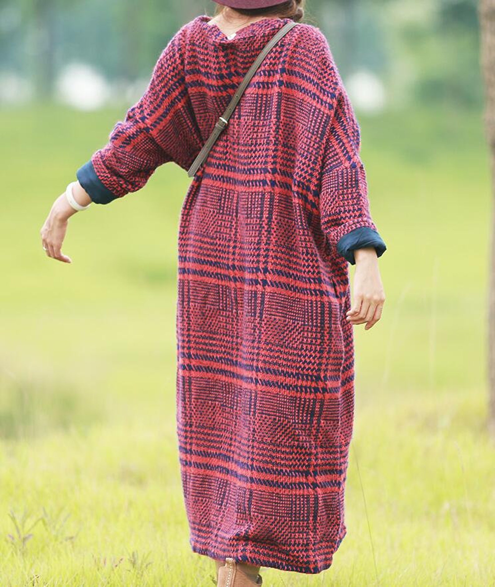 Wool Dress Women Wool Maxi Dress Oversized Dress Long Wool - Etsy