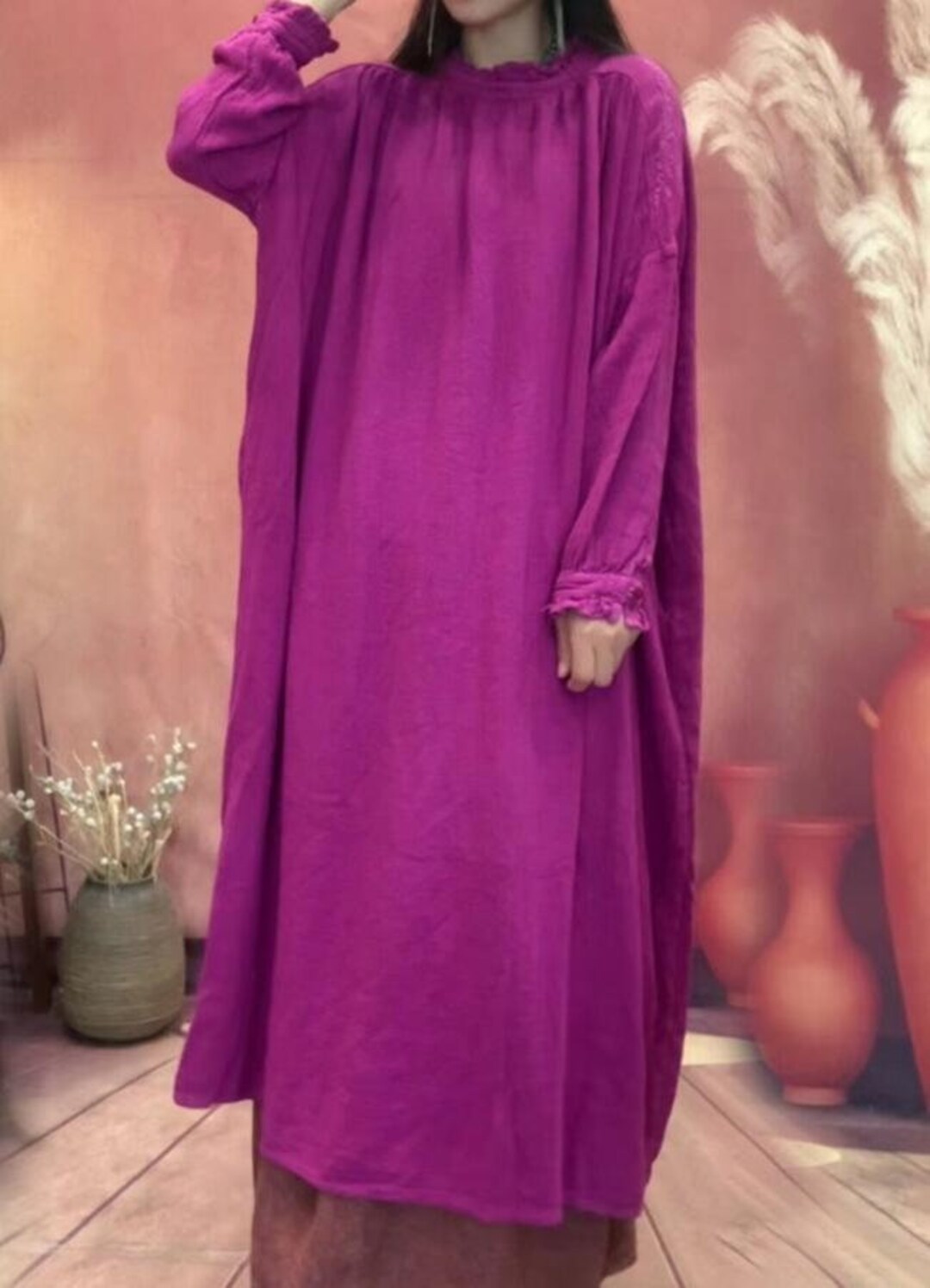 Linen Long Dress Womens Linen Dress Spring Linen Dress Vintage Linen