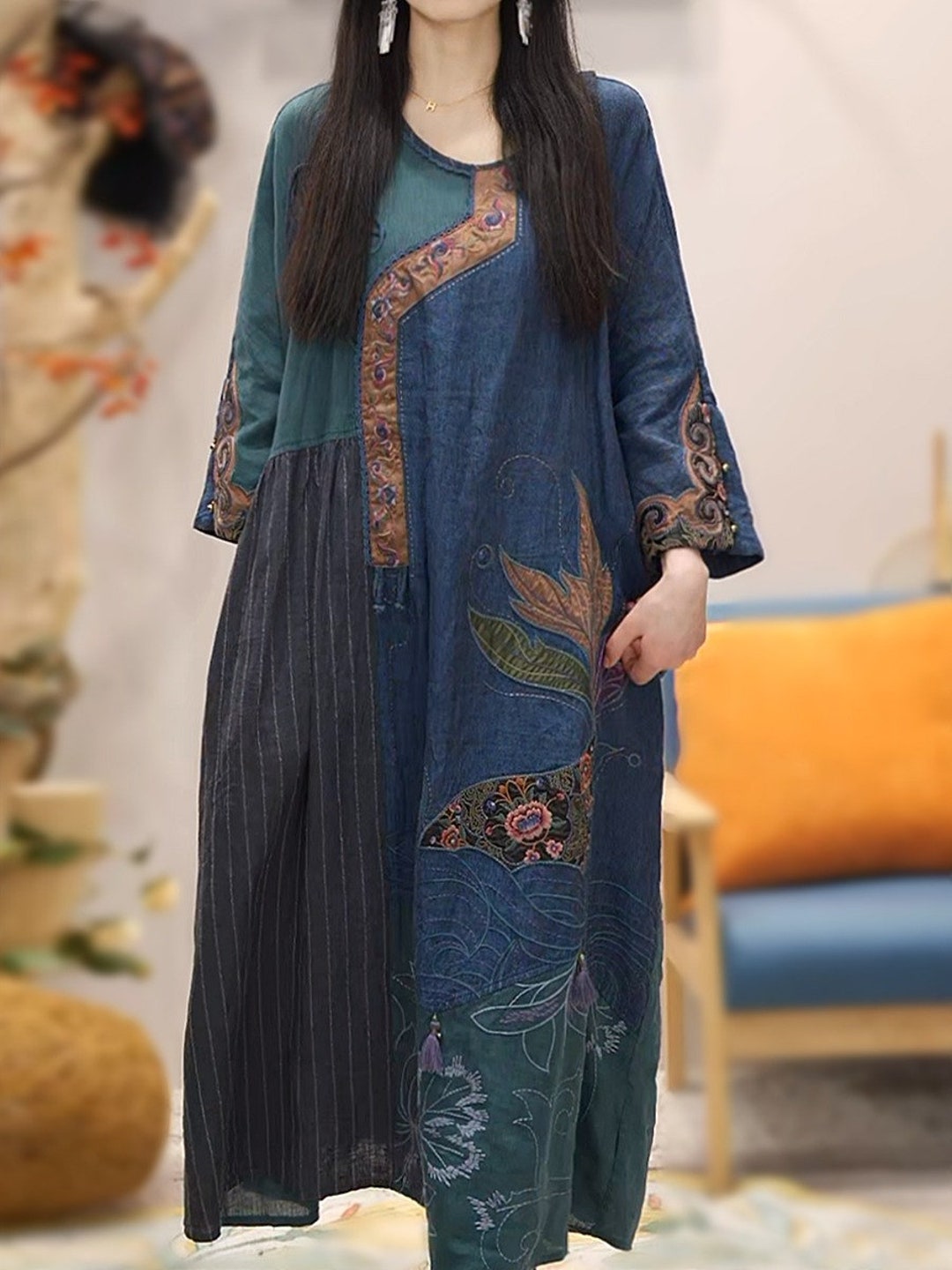 Women Loose Fit Dress, Spring Long Dresses, Loose Linen Women Dresses ...