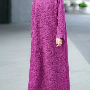 Wool Maxi Dresses, Women Dresses With Pockets, Loose Fitting Winter ...