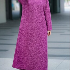 Wool Maxi Dresses, Women Dresses With Pockets, Loose Fitting Winter ...