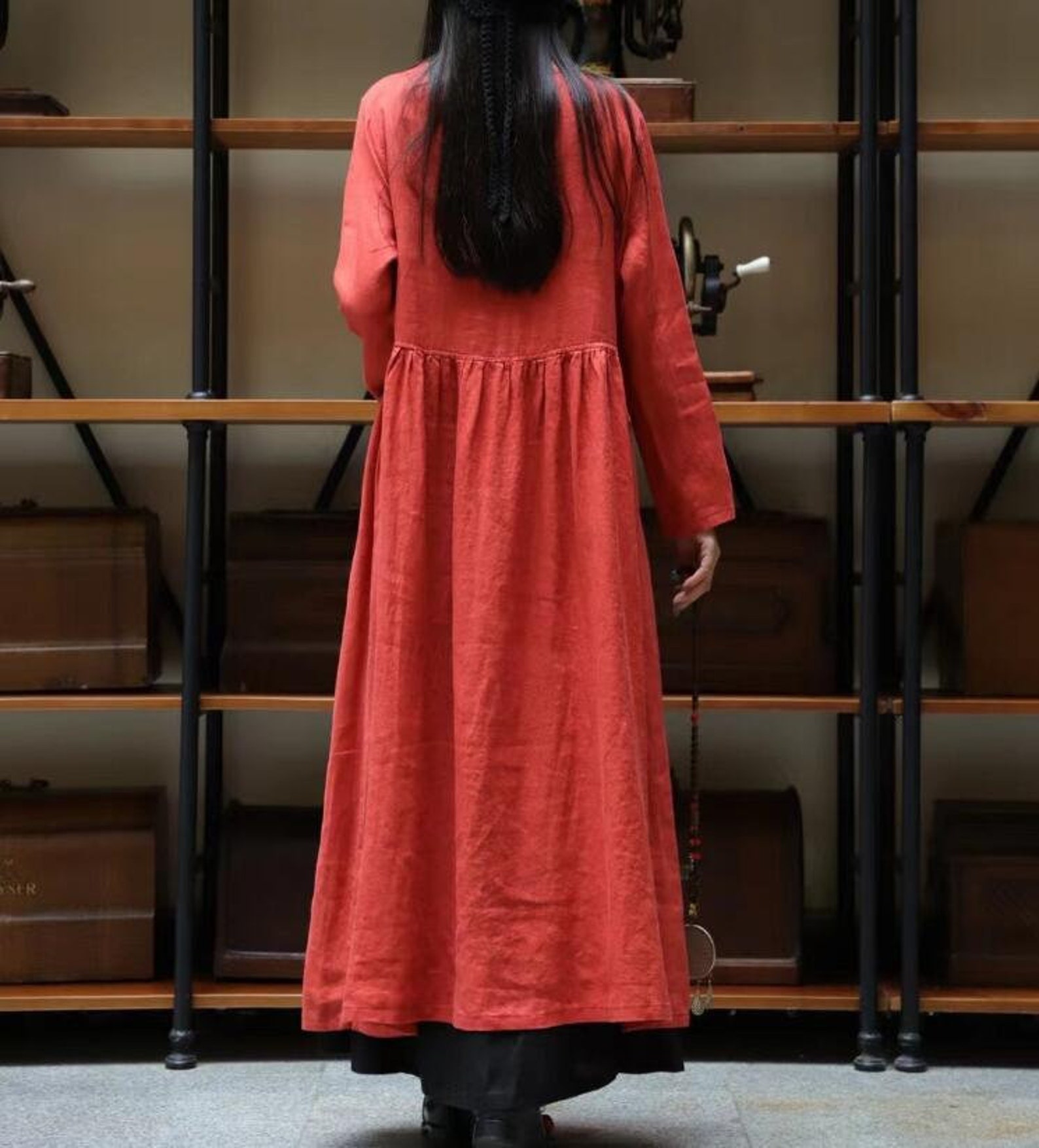Loose Fitting Linen Dresses Women Long Dresses Long Sleeve - Etsy