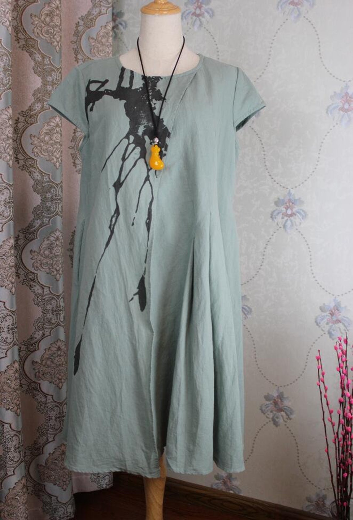 Womens Summer Linen Dress Loose Fit Dresses Midi Dress - Etsy