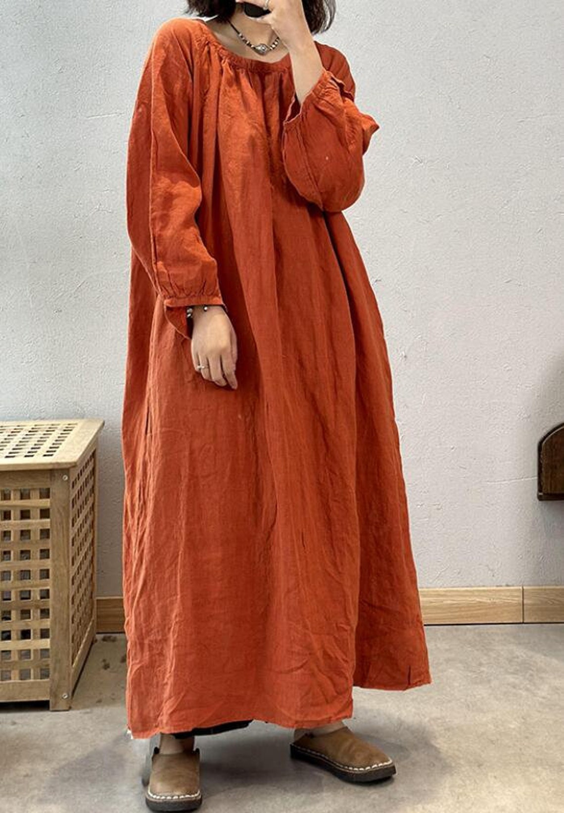 Womens Long Linen Dress Loose Linen Dress Linen Robes Women - Etsy
