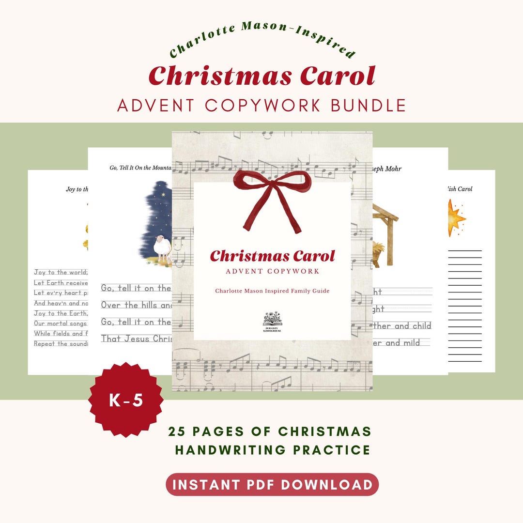 Advent Copywork Bundle | Charlotte Mason Christmas Printable ...