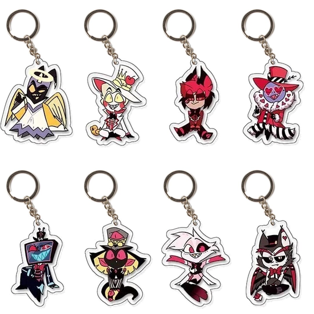 Hazbin Hotel Characters Chibi Keychains, Kawaii Alastor Charlie Vaggie ...