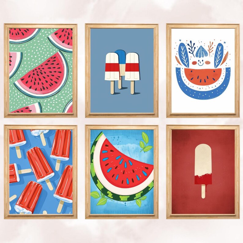 80+ Patriotic Art Prints Bundle, Red White Blue Americana Decor ...
