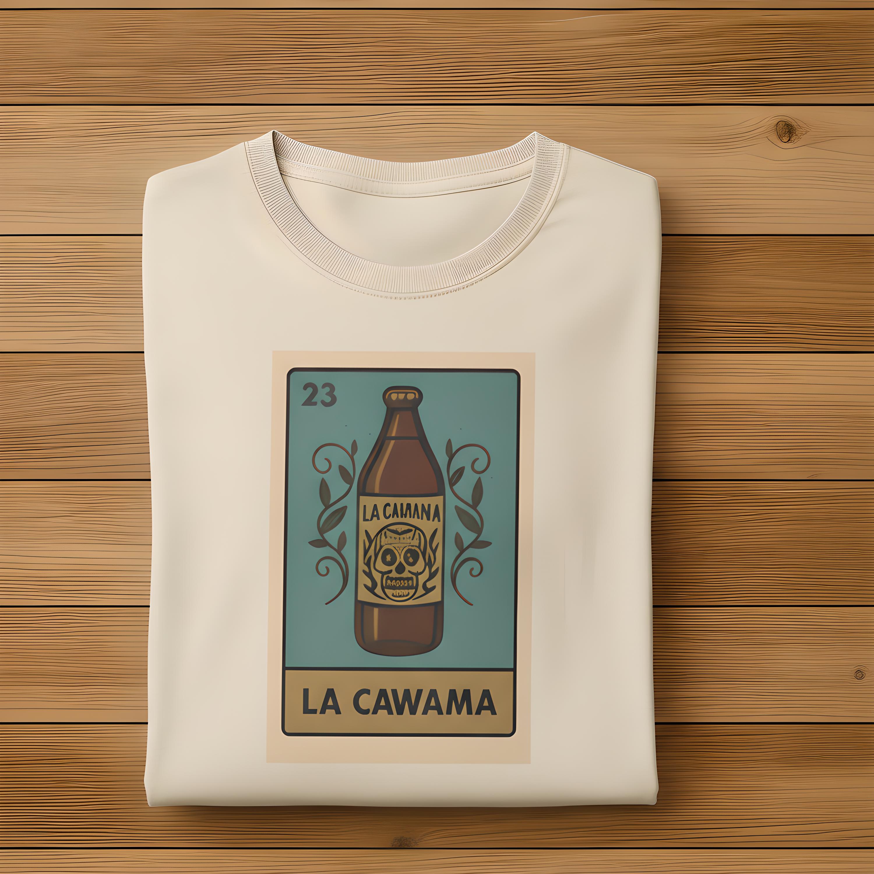 La Cawama Bottle Lotería Card T-shirt | Retro Mexican Game Art 40z Beer ...