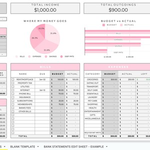 Monthly Budgeting Template | Digital Finance Planner | Track Income ...