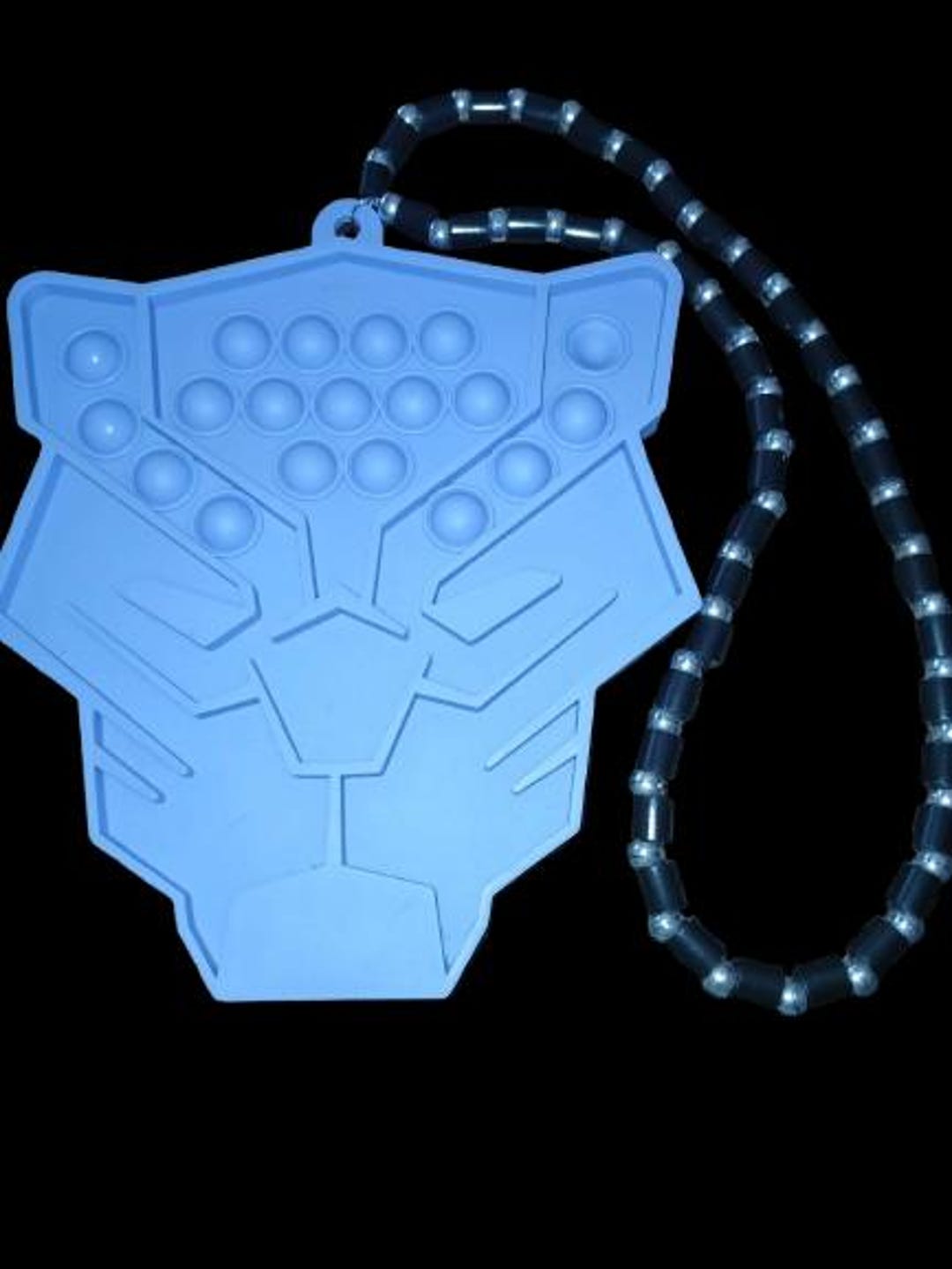 Black Panther Wakanda Forever Fidget Toy Pop-it Necklace Kandi Sensory ...