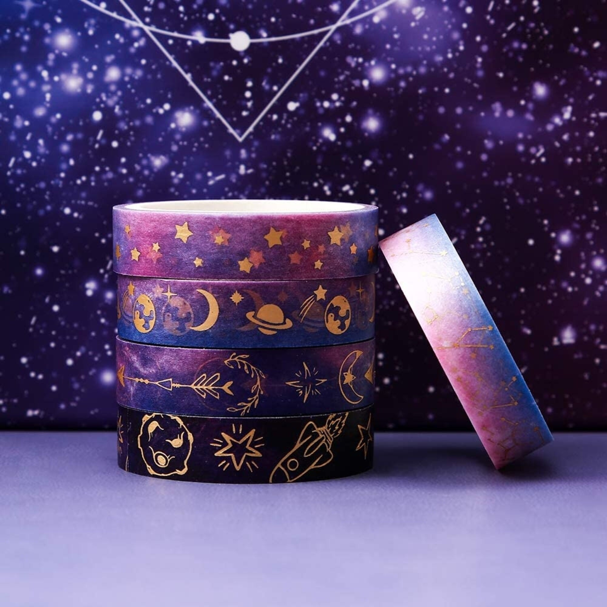 Galaxy Washi Tape Space Theme Starry Night Moon & Stars - Etsy Canada