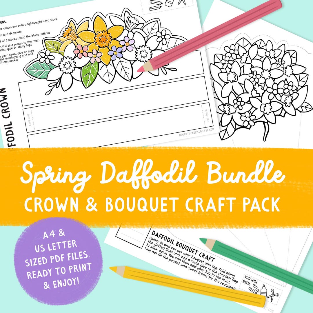 Spring Daffodil Bouquet Craft. Easter Treat Pouch. Kids Spring Paper ...