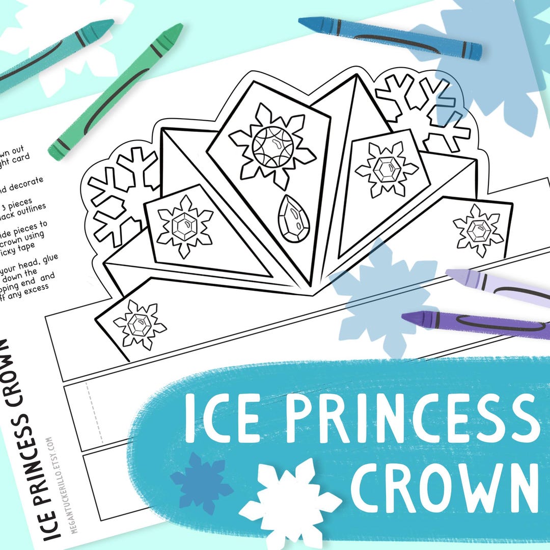 Ice Princess Crown Printable Craft. Frozen Craft Activity. Frozen ...