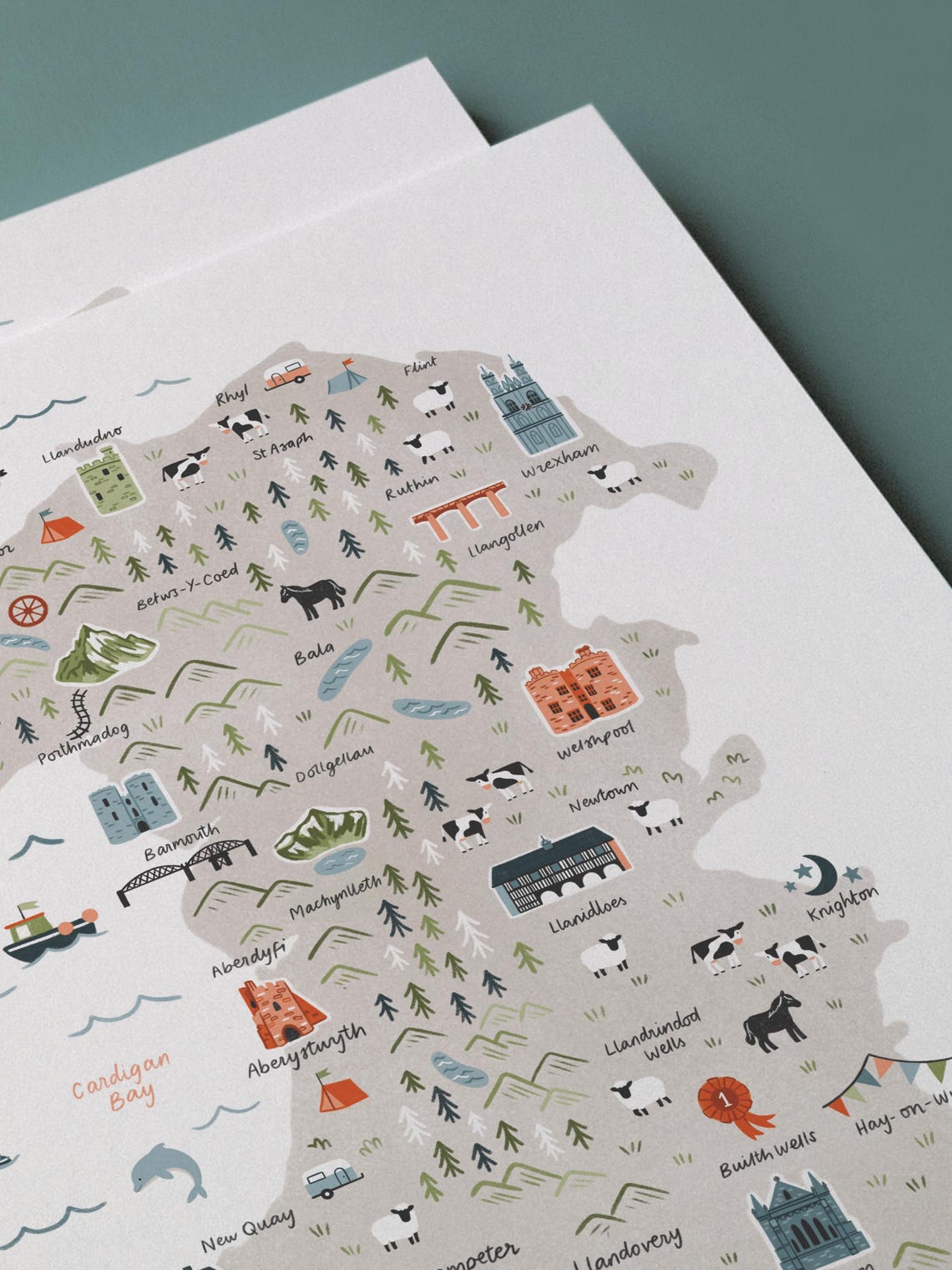 Cymru Welsh Map of Wales Print | Wales Wall Art | Wales Map Poster ...