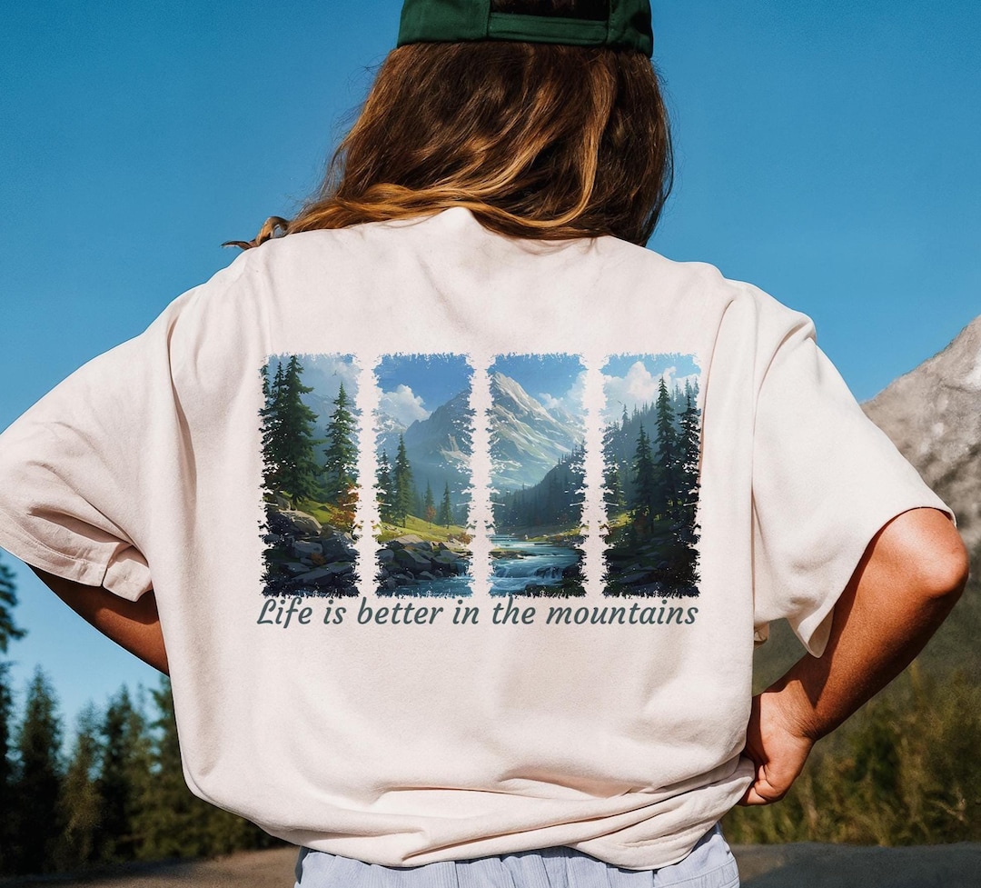 Distressed Mountain Landscape Png, Life is Better in the Mountains Png ...