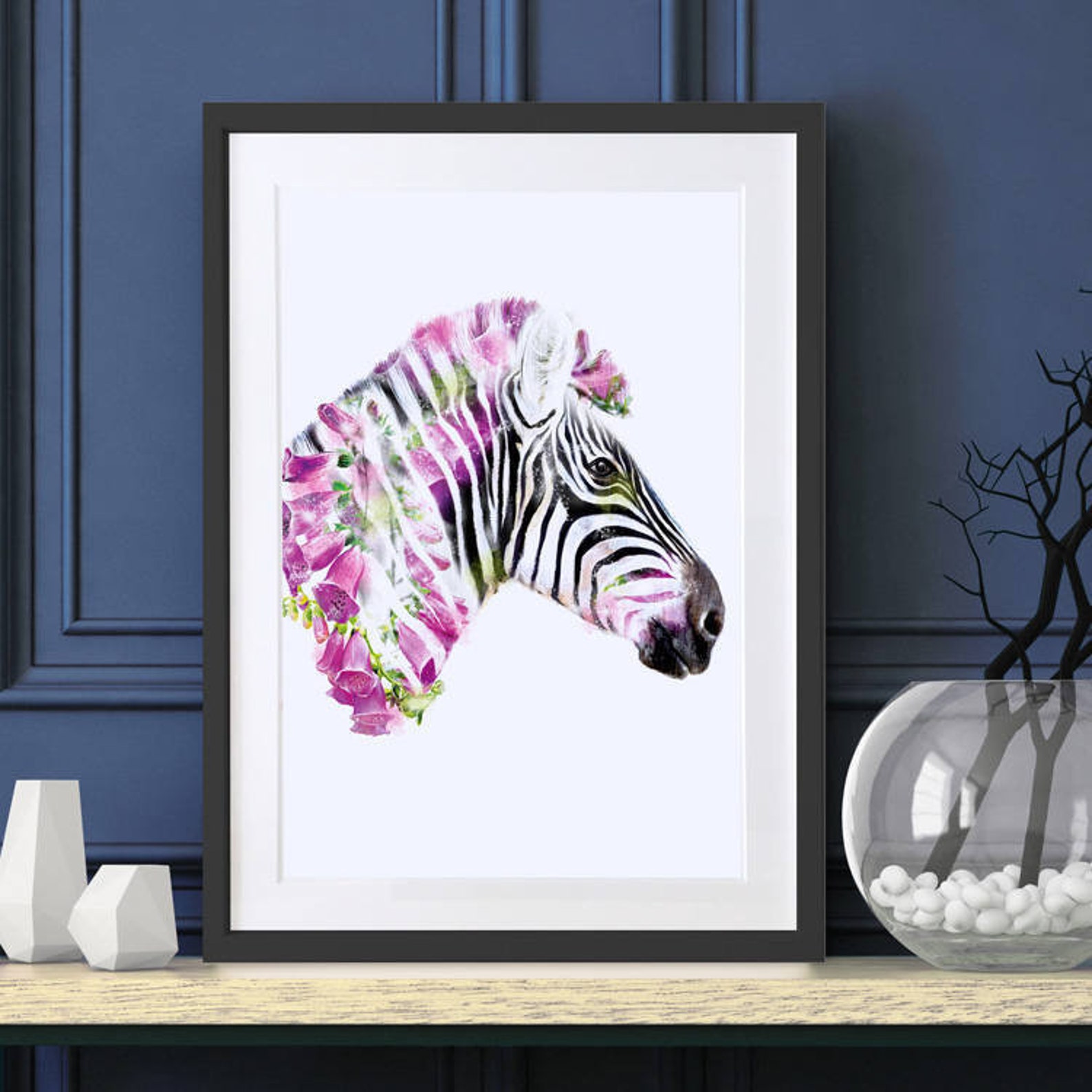 Zebra Art Print | Etsy