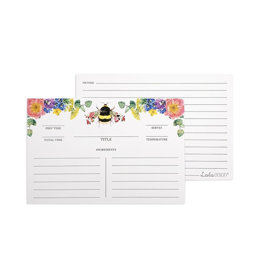 Bee Recipe Card Refill Pack by Lola Design - Etsy