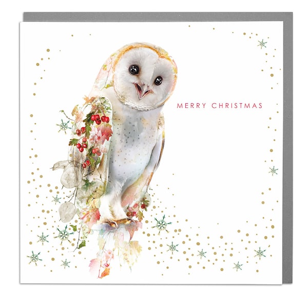 Owl Christmas Card - Etsy