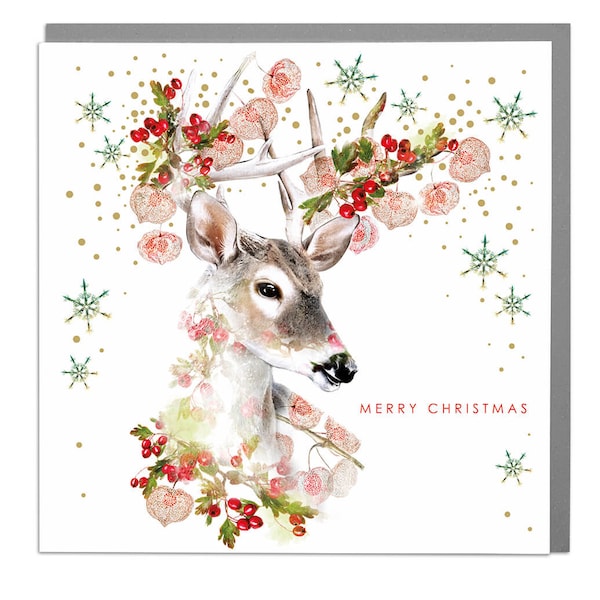Deer Christmas Card - Etsy