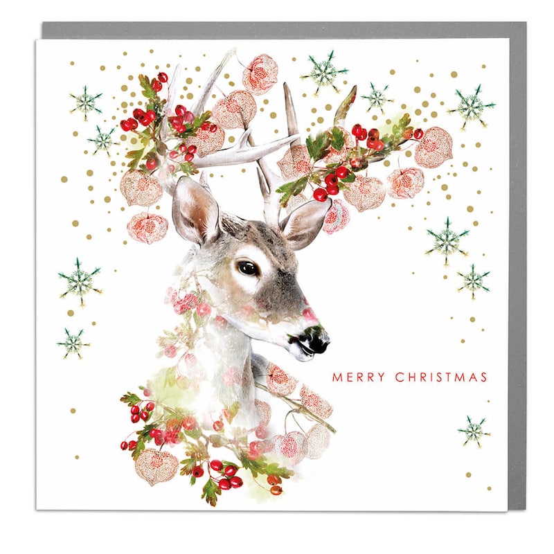 Deer Christmas Card - Etsy