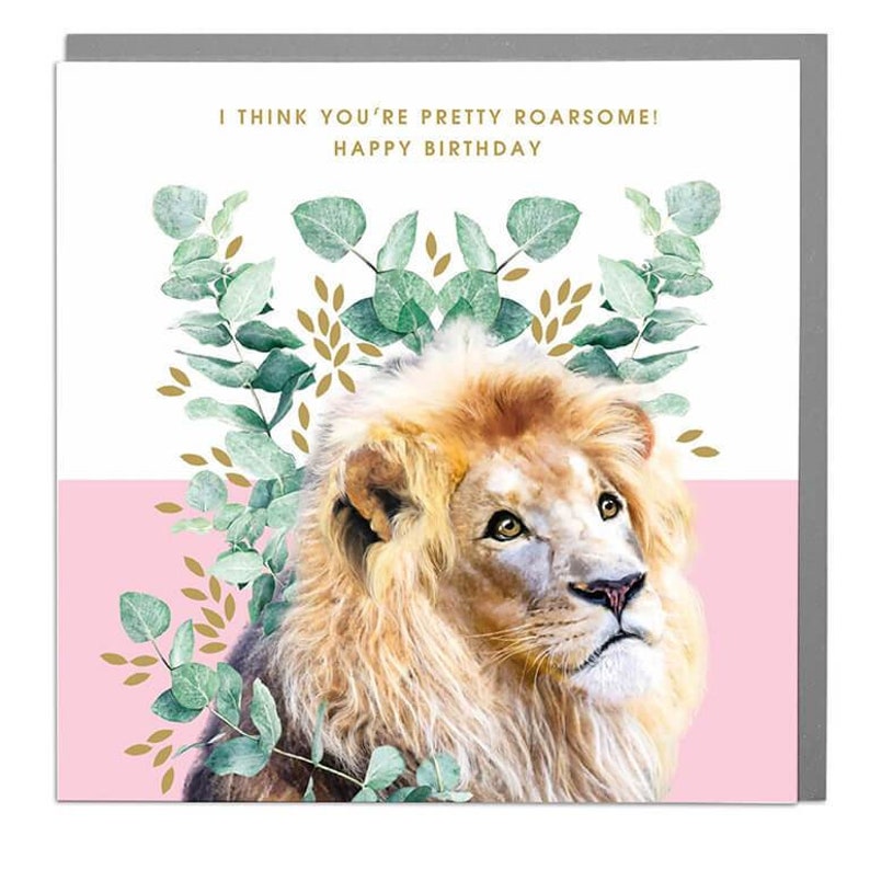 Lion Birthday Card - Etsy