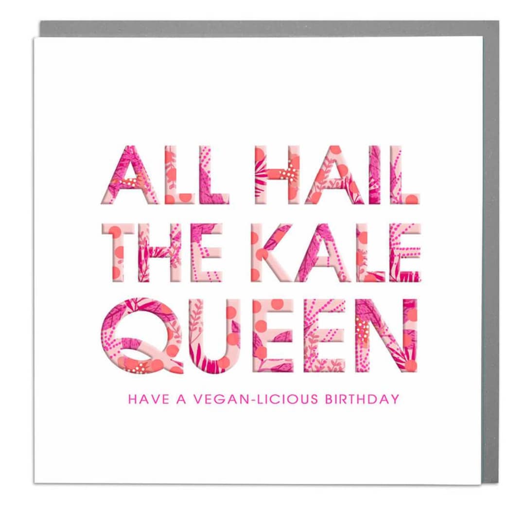 Kale Vegan Queen Birthday Card - Etsy
