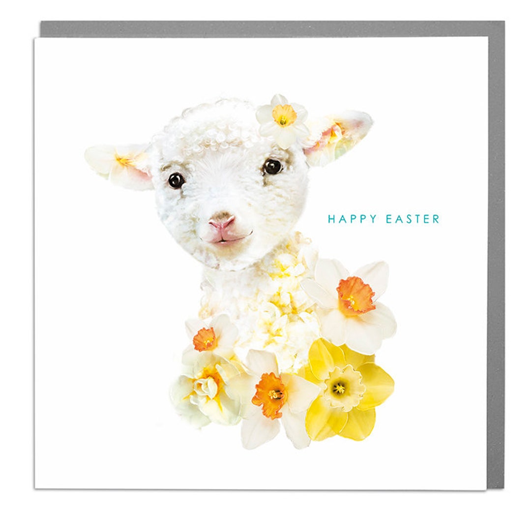 Happy Easter Lamb Greeting Card - Etsy