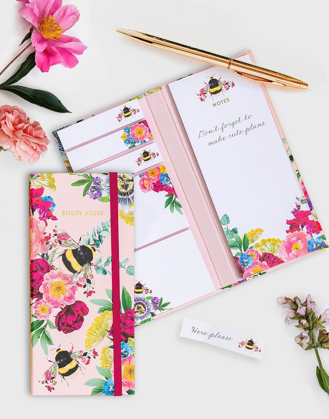 Cute Bee Sticky Notes Memo Folio - Perfect for Organizing and Reminders ...