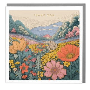 Thank You Flower Landscape Card - Etsy