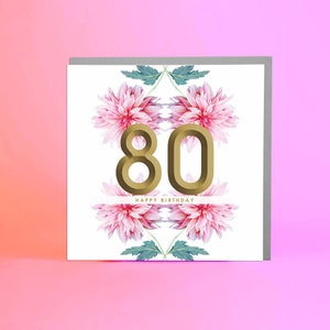 80th Happy Birthday Card - Etsy