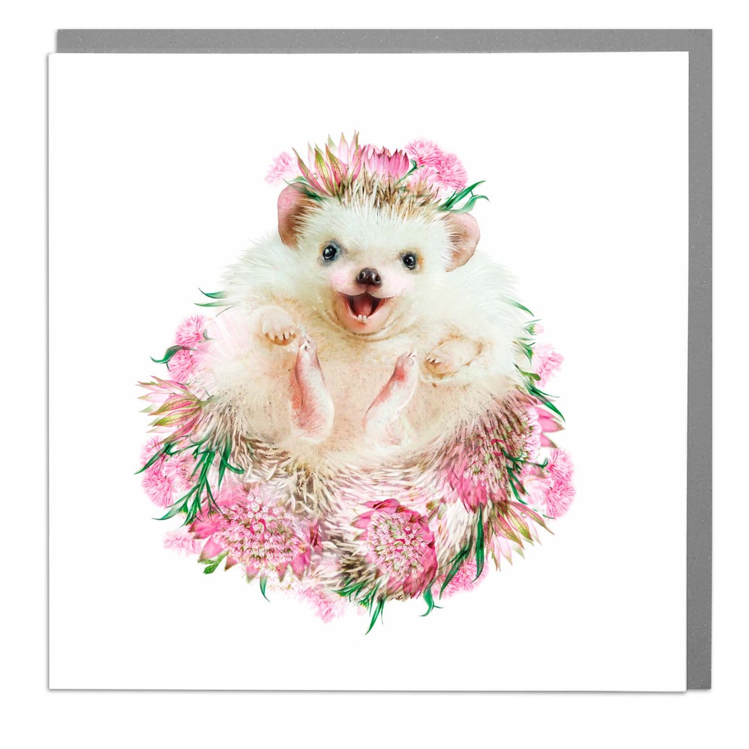 Cute Hedgehog Greeting Card by Lola Design - Etsy