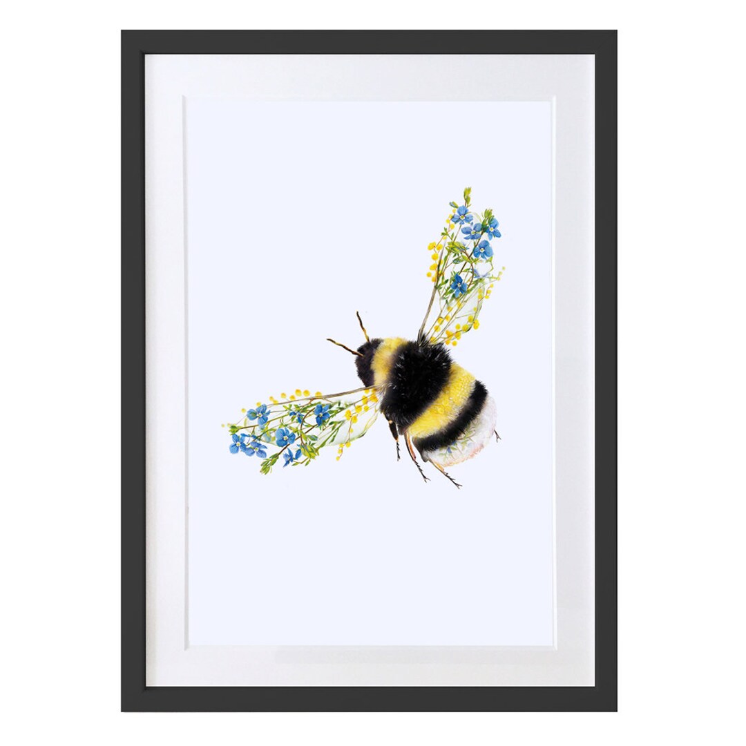 Side View Bumble Bee Art Print - Etsy