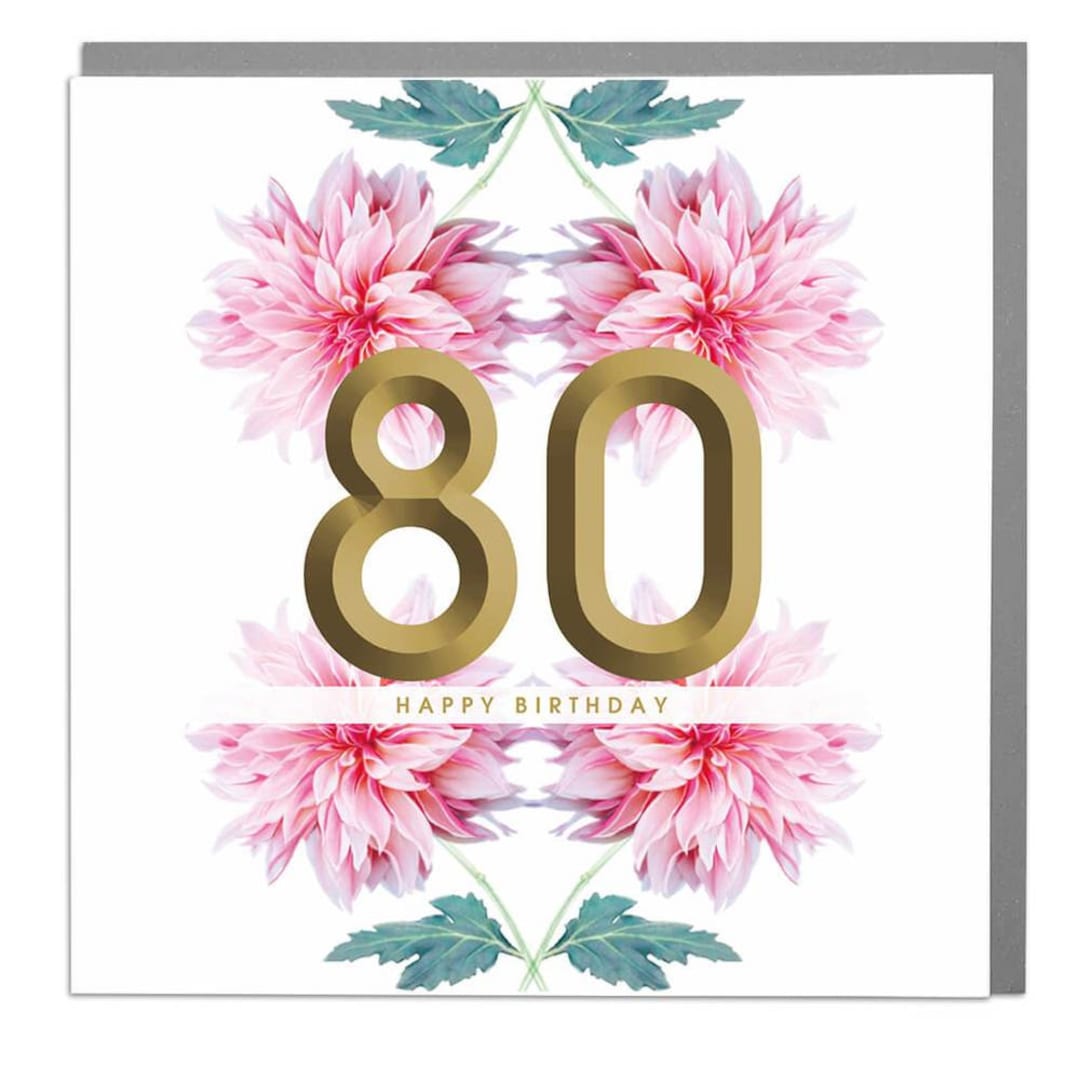 80th Happy Birthday Card - Etsy