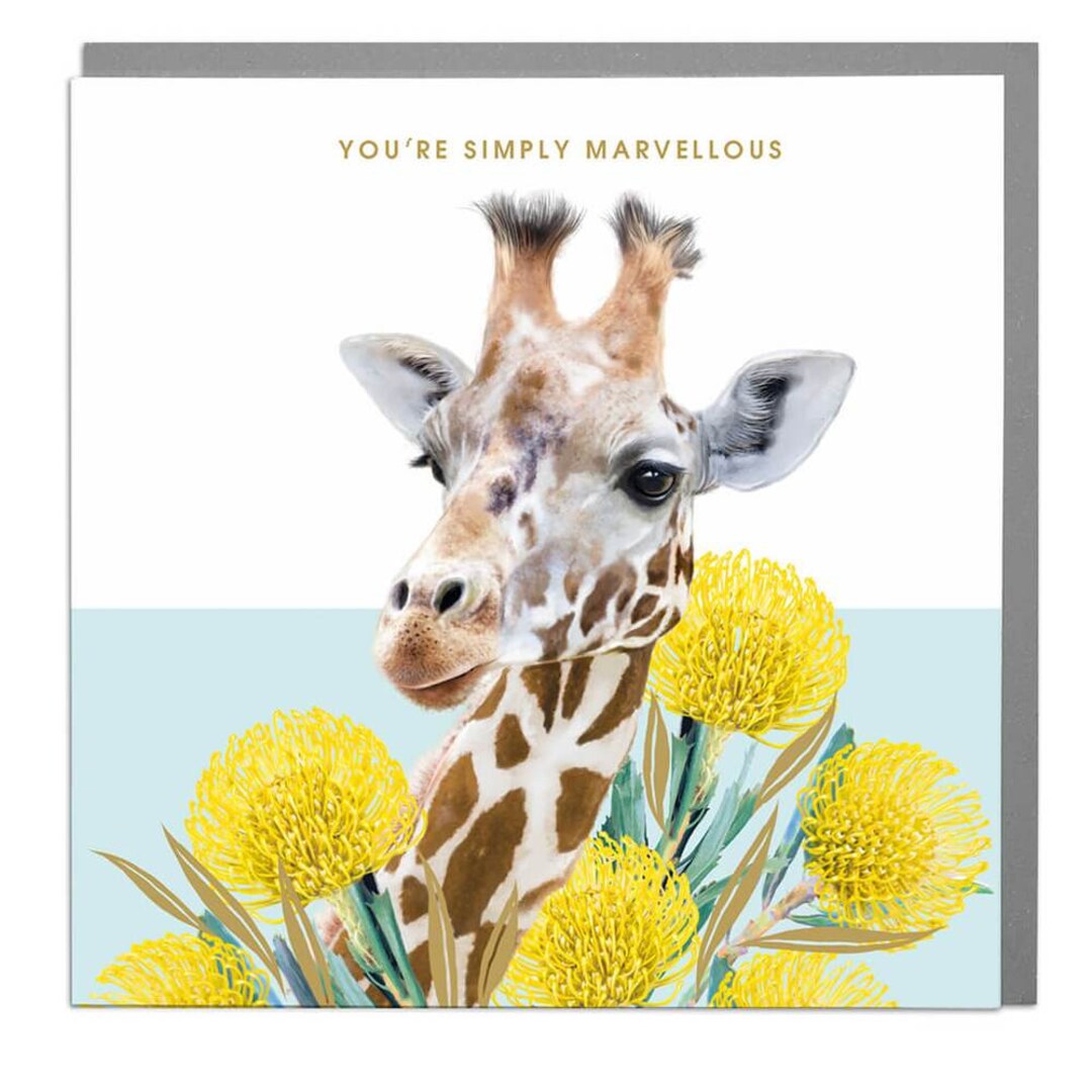 Giraffe Happy Birthday Card - Etsy